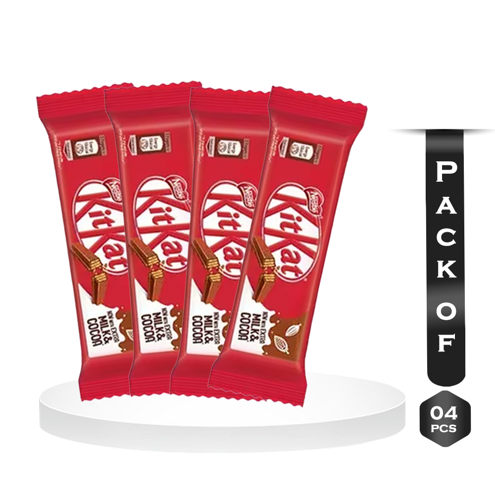 Pack of 4pcs Nestle KitKat 2 Finger Chocolate Covered Wafer Bar - 4*20.5gm