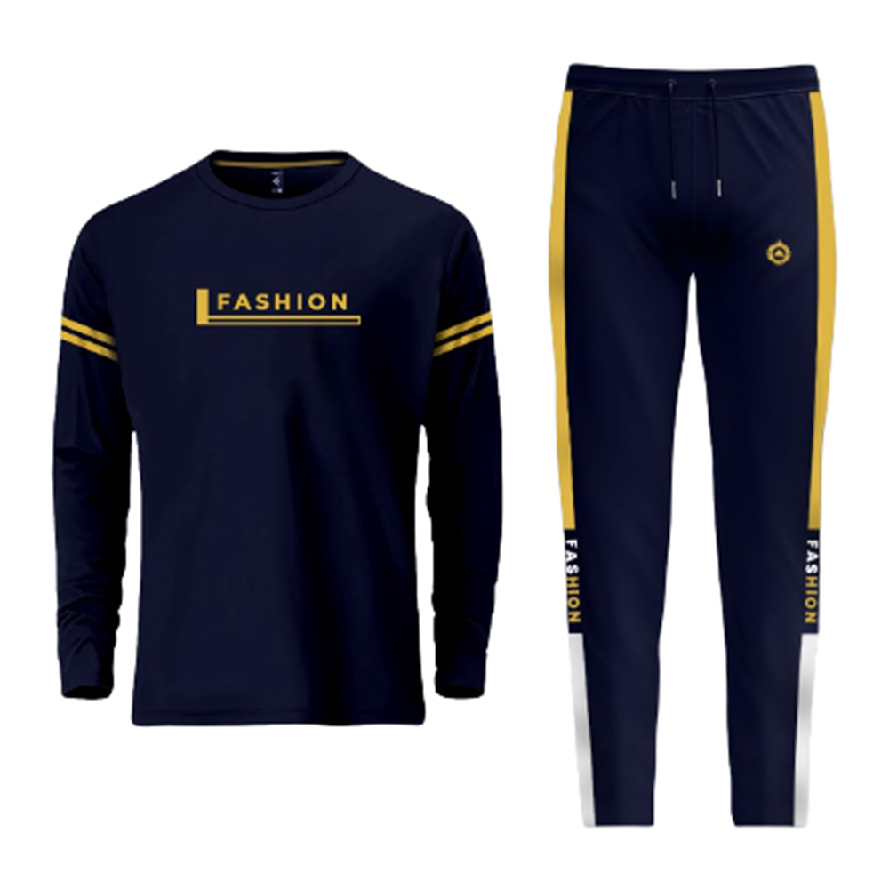 PP Jersey Full Sleeve T-Shirt With Trouser Full Track Suit - Black - HT-11