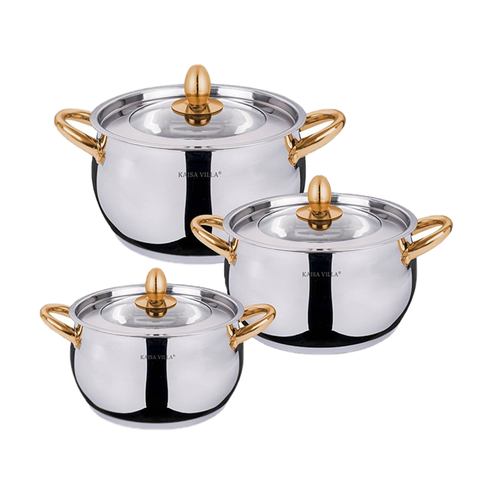 Pack of 6 Pcs Kaisa Villa KV-6644 Stainless Steel Induction Bottom ...