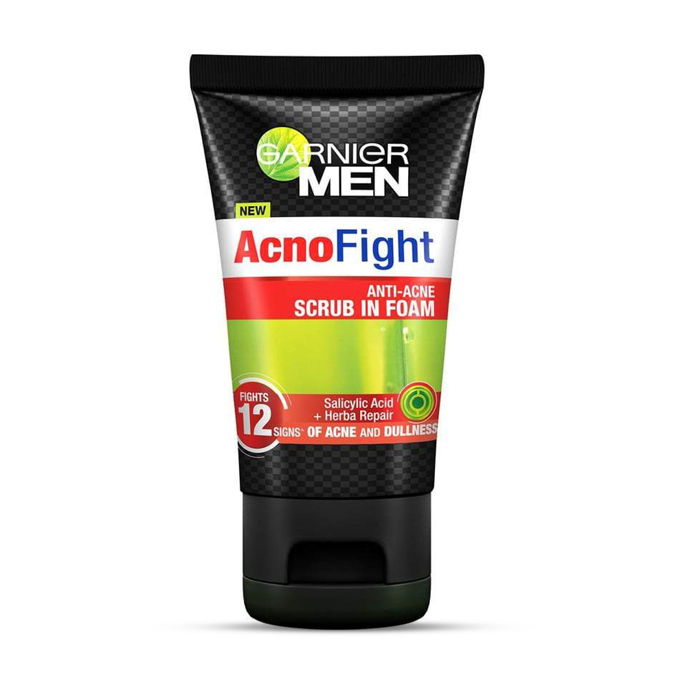 Garnier Men Acno Fight Anti-Acne Scrub in Foam - 100ml